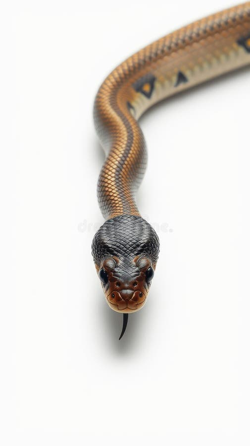 Snake Slithers Gracefully with Patterned Scales in a Bright, Neutral ...