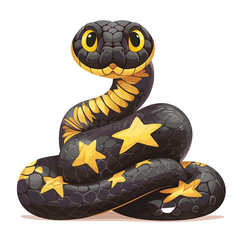 2025 Snake with Stars on it. the Snake is Curled Up and Has a Star on ...