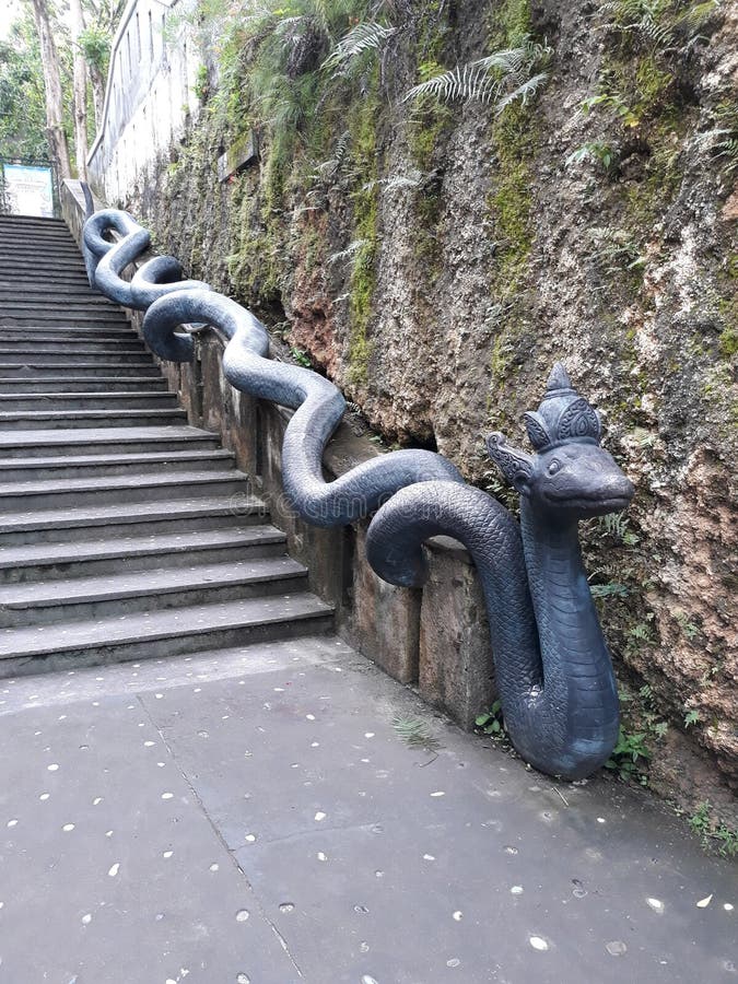 Snake Statue Next To the Stair. Stock Photo - Image of statue, wood ...