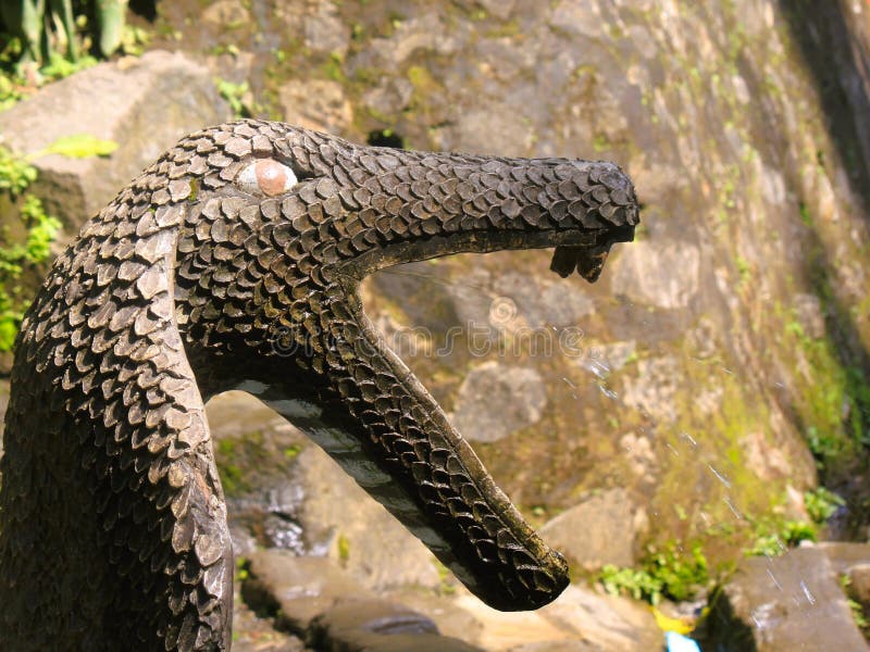 Snake Statue with Open Mouth Stock Image - Image of king, ancient ...