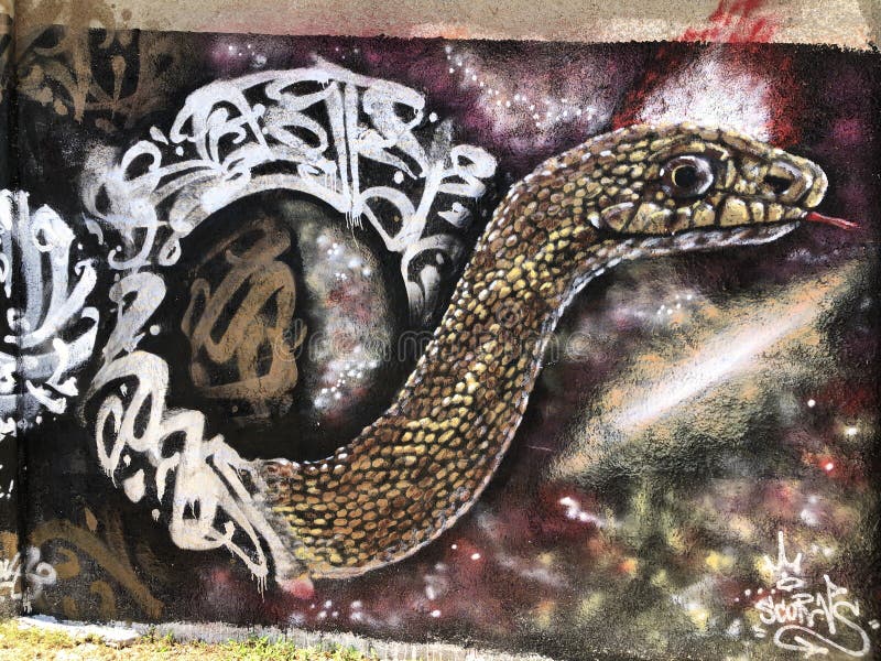 Snake Street Art Graffiti Montevideo Uruguay Editorial Photography ...
