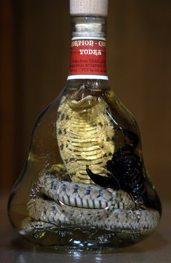A Snake on Strong Water in a Bottle on Display Editorial Stock Photo ...