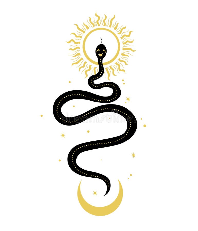 Black Gold Snake Moon Stock Illustrations – 421 Black Gold Snake Moon ...