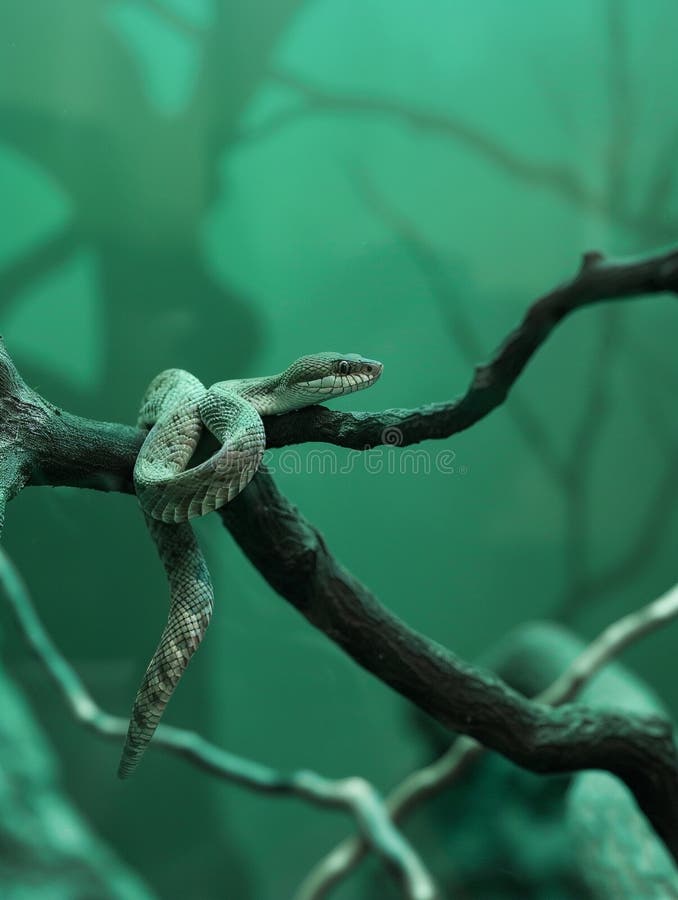 A Snake in a Terrarium. Generated with Ai Stock Illustration ...