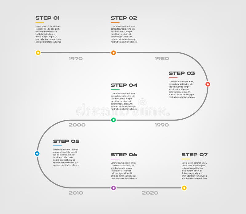 Snake Timeline Steps Infographics - Can Illustrate a Strategy, Workflow ...