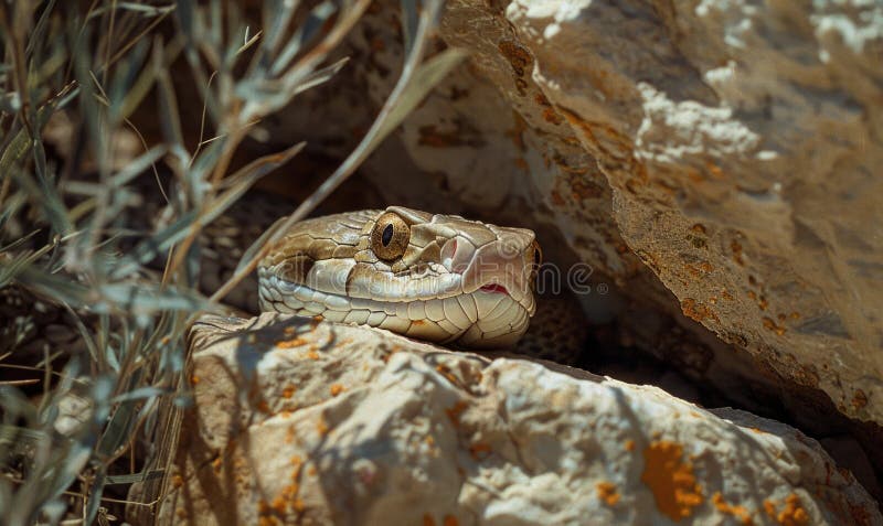 Snake under a rock stock photo. Image of background - 320066872
