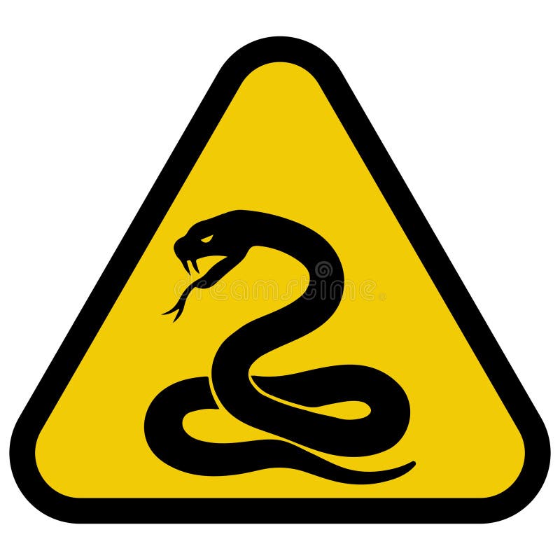 Snake Warning Sign Caution, Danger, Reptile Hazard Stock Illustration ...