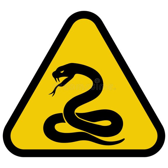 Snake Warning Sign Caution, Danger, Reptile Hazard Stock Illustration ...