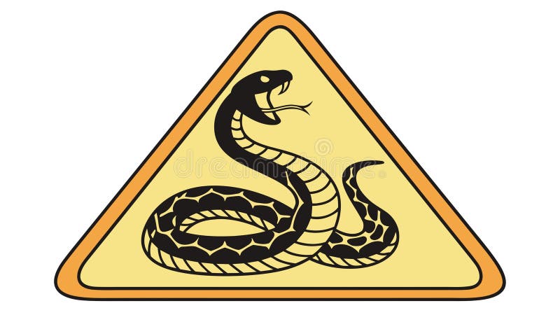 Snake Warning Sign. Caution, Venomous Reptile Danger, Vector Design ...