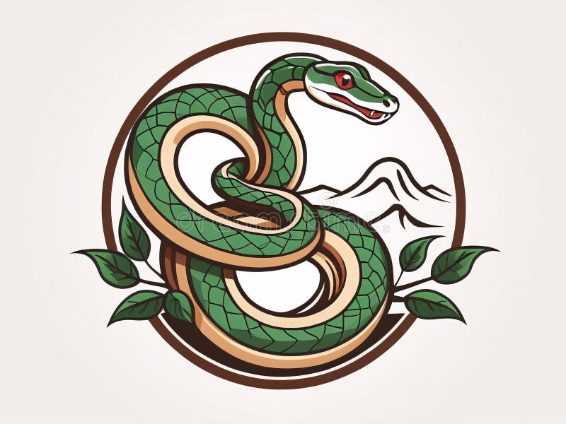 Snake wood design logo stock illustration. Illustration of wood - 345971551