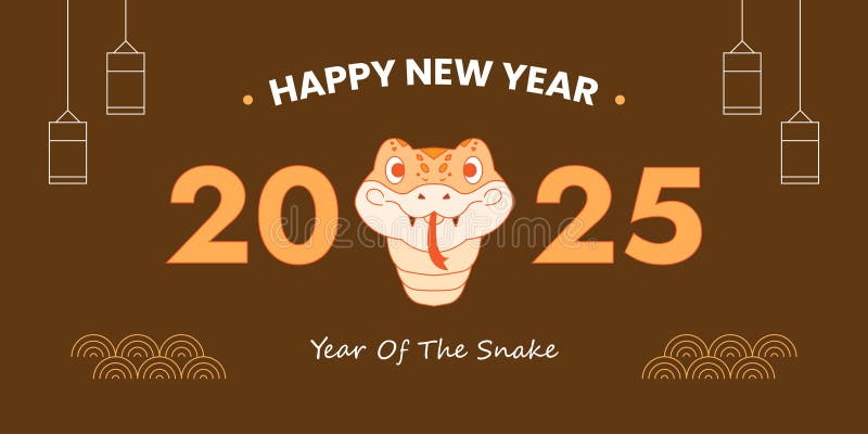 2025 Snake Year Illustration Stock Vector - Illustration of luck, face ...