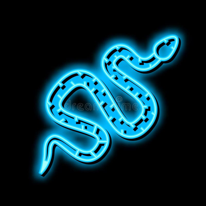 Snake in Zoo Neon Glow Icon Illustration Stock Vector - Illustration of ...