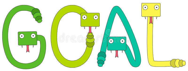 Snakes goal stock illustration. Illustration of concept - 34336040
