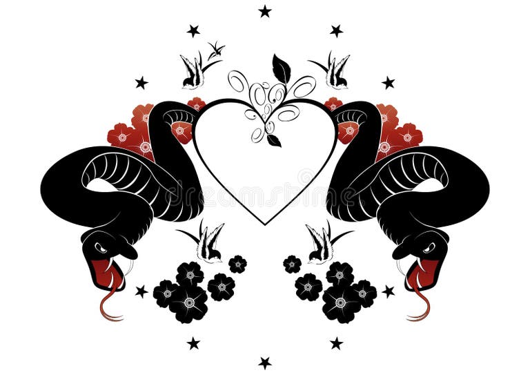 Snakes Heart Design Stock Illustrations – 157 Snakes Heart Design Stock ...