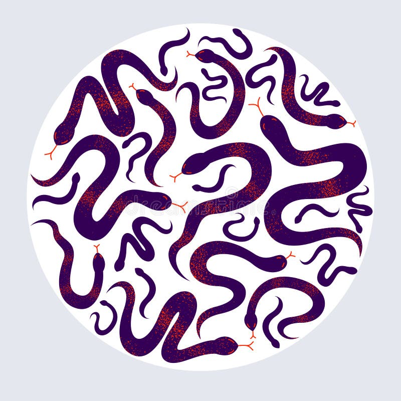 Snakes Round Composition in a Circle Vector Design Illustration ...