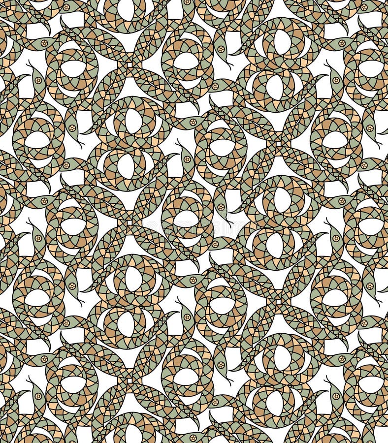 Snakes entwine pattern stock vector. Illustration of creative - 70431090