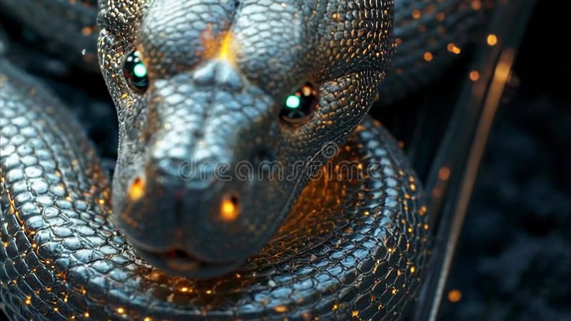 Snakeskin Patterned Digital Device with Metallic Texture Stock Video ...