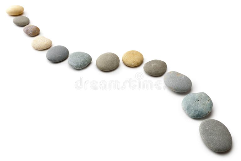 Snaking Line of Twelve Pebbles Steps Isolated Stock Photo - Image of ...
