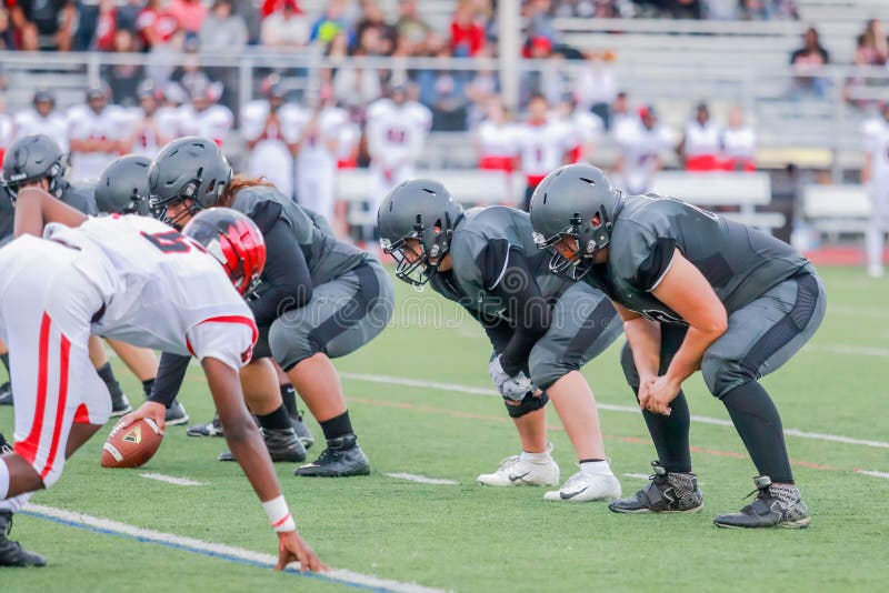 High School Football Game at Snap Editorial Image - Image of helmets ...