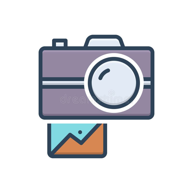Color Illustration Icon for Snap, Capture and Take Stock Illustration ...