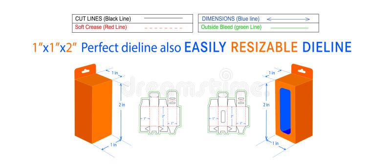 Hanging Red Box Window Cut Out Packaging Template Blank, Empty Box Red ...
