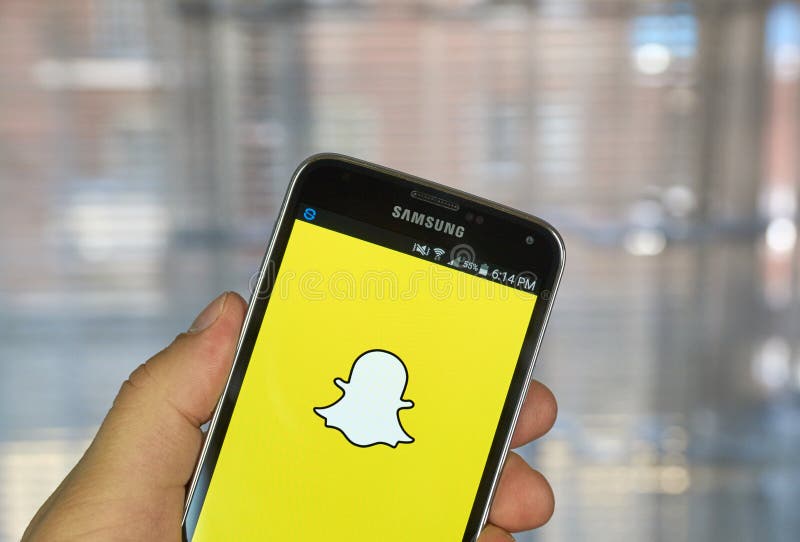 Snapchat Application on Android Smartphone Editorial Photography ...