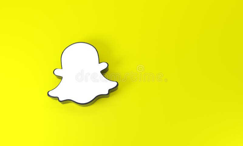Snapchat Logo with Space for Text and Graphics on Top View on Yellow ...