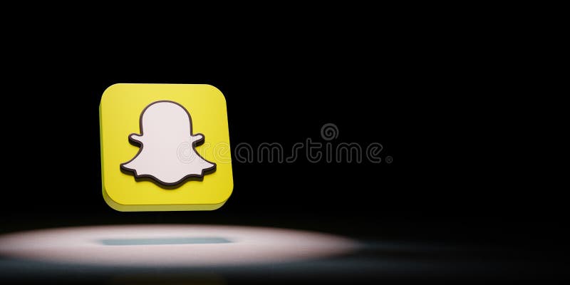 Snapchat Logo Spotlighted on Black Background Editorial Stock Photo ...
