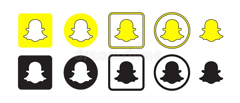 Snapchat Vector Logo Icon Set. Vector Illustration Editorial Stock ...