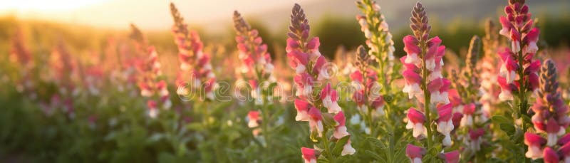 Snapdragons Field Blurred Sunrise Banner Background. Generative AI ...