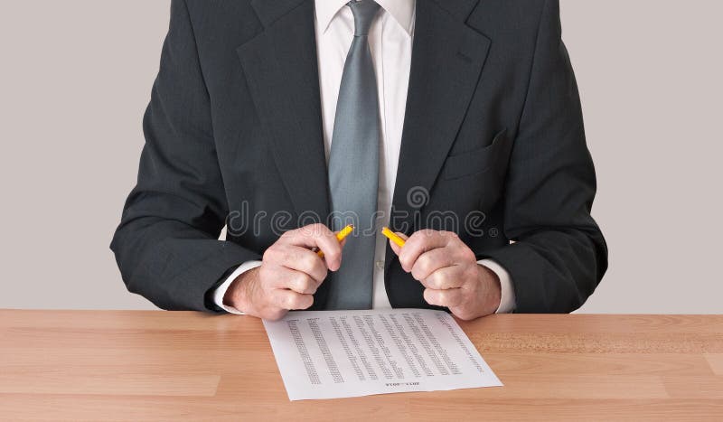 Snapped - Man at Desk with Broken Pencil, Stress Stock Photo - Image of ...