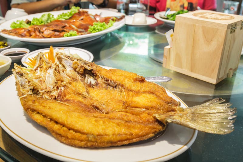 Snapper fish fried stock photo. Image of healthy, leaf - 62083880