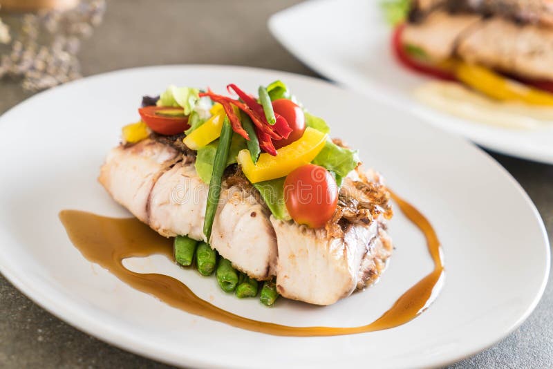 Snapper fish steak stock image. Image of plate, grill - 101985137