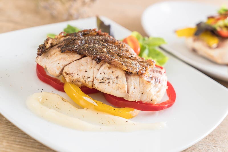 Snapper fish steak stock photo. Image of grill, gourmet - 104165244