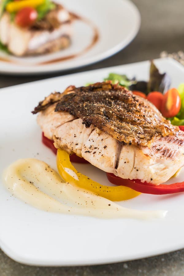 Snapper fish steak stock photo. Image of roast, white - 100167174