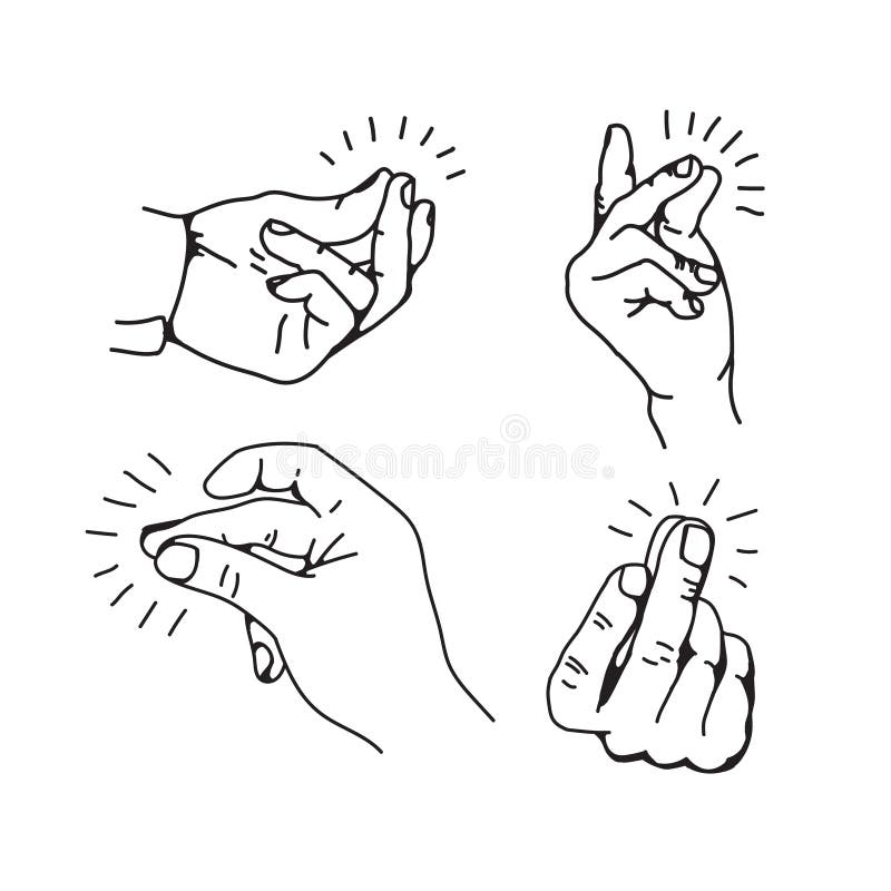 Snapping Finger Hand Gesture Outline Vector Stock Vector - Illustration ...