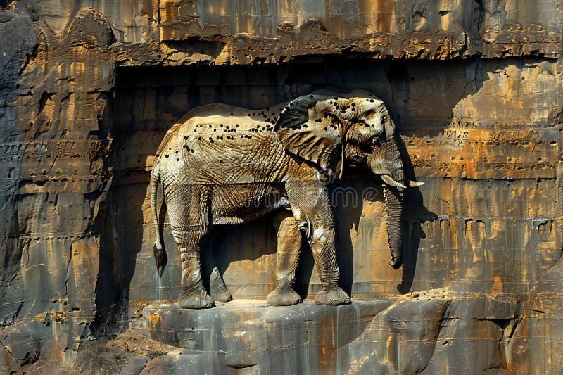 Snapshot a Cave Wall with the Shadow of an Elephant Cast on it ...