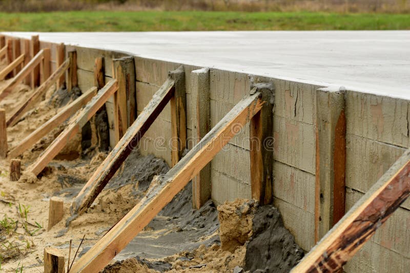 Slab Foundation Formwork Close-up Side View Stock Image - Image of ...