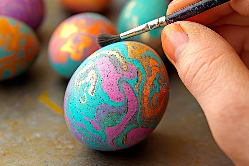 Snapshot of Two Endearing Kids Working on Easter Eggs with Their Mom ...