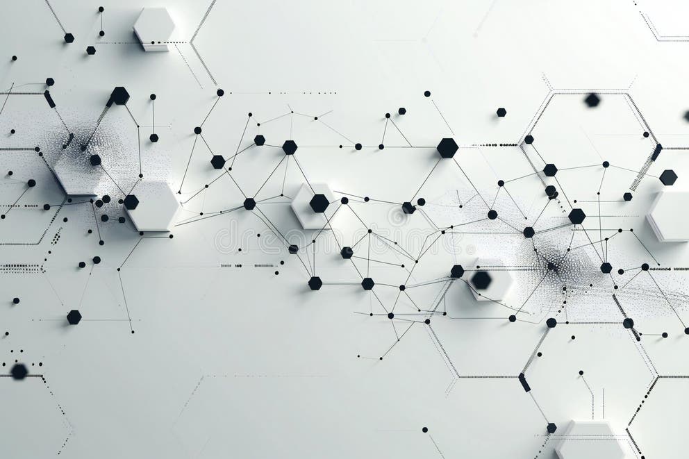 Snapshot a White Background with Simple Hexagon Patterns on the Left ...