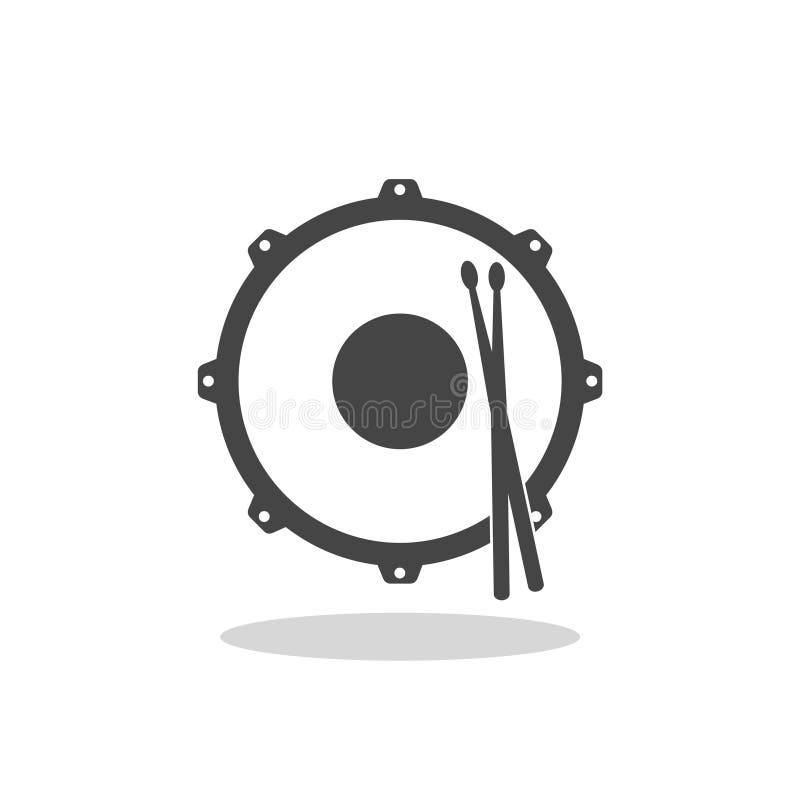 Snare Drum Icon with Shadow Stock Vector - Illustration of bass, band ...