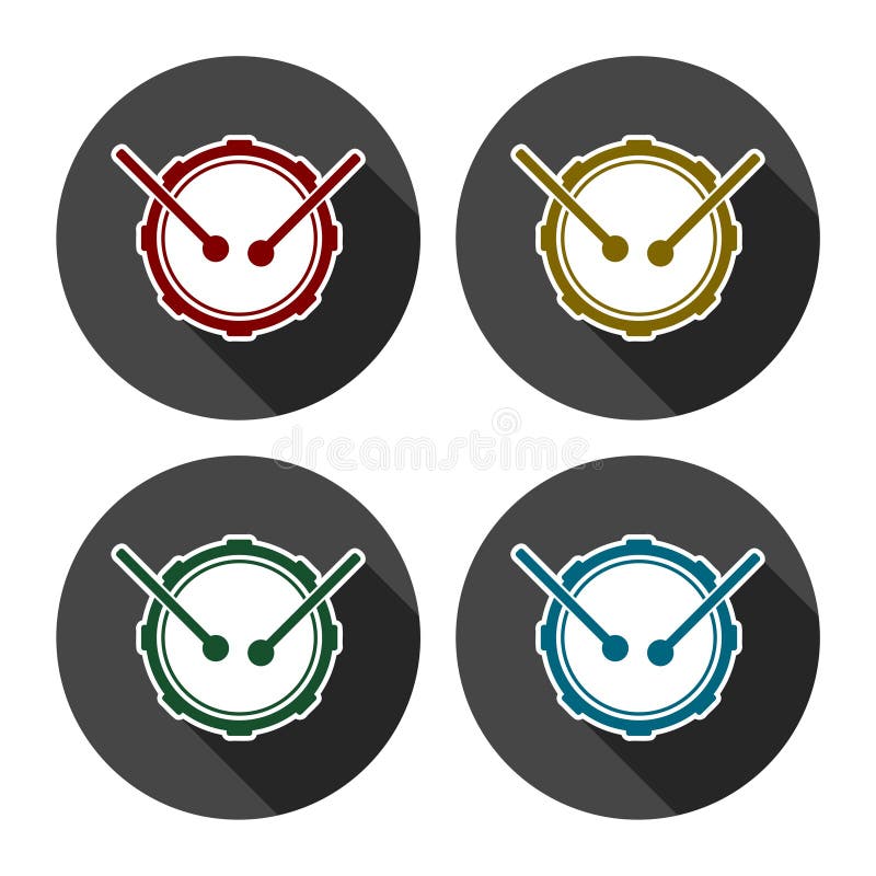 Snare drum icons stock vector. Illustration of media - 126159591