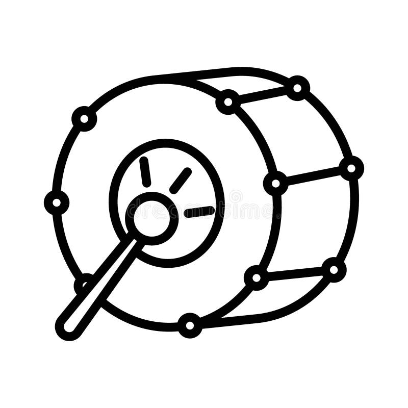 Snare Drum Linear Logo Mark in Black and White Stock Vector ...