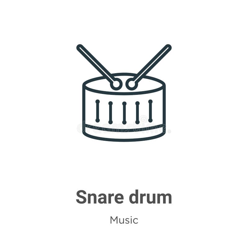 Snare Drum Outline Vector Icon. Thin Line Black Snare Drum Icon, Flat Vector Simple Element ...