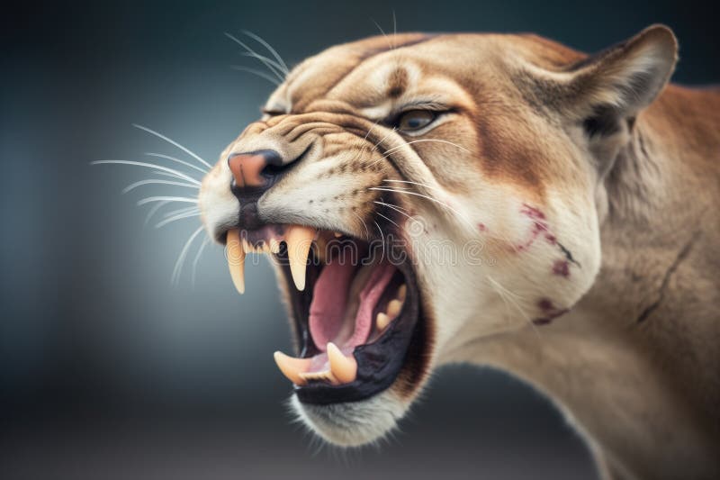 Snarling Cougar Showing Teeth Stock Photo - Image of fierce, danger ...