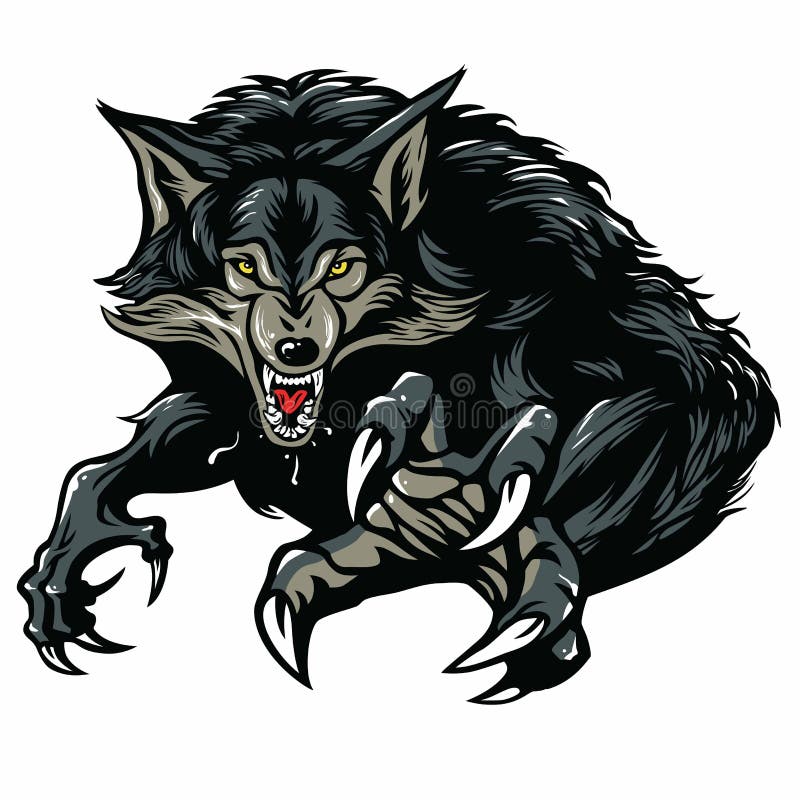 Snarling Scary Werewolf stock vector. Illustration of horror - 75775365