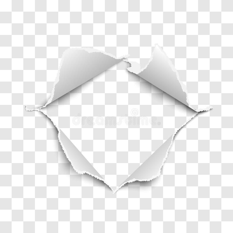 Snatched Middle of Transparent Paper with Torn Edges, Soft Shadow and ...