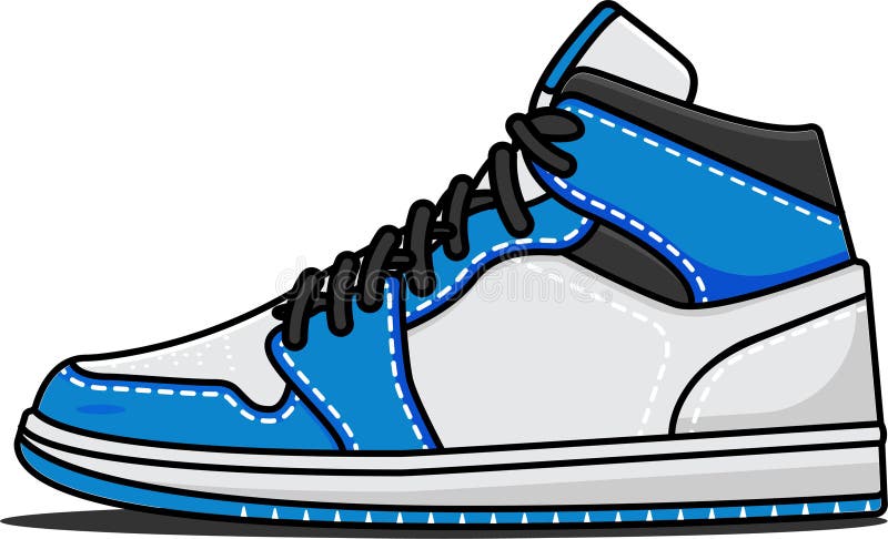 Blue Nike Shoe. Blue Nike Sneakers. Stock Vector - Illustration of ...
