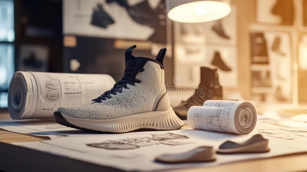 Sneaker and Boot Design Studio Blueprint Stock Illustration ...