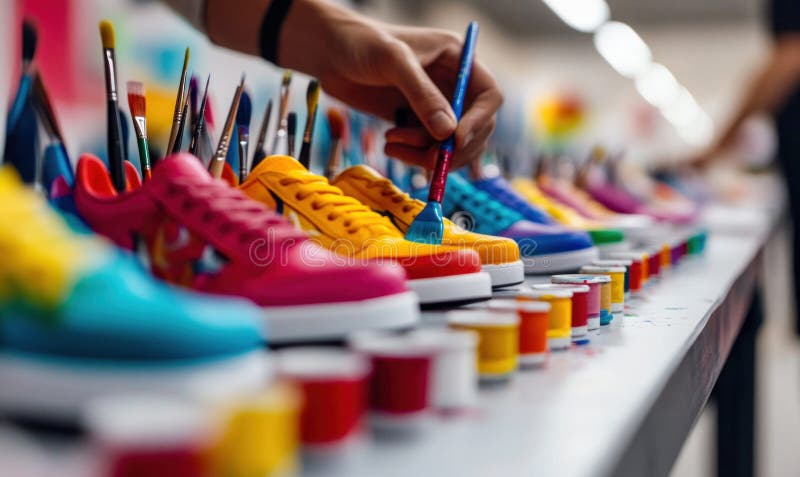 Sneaker Customization Workshop Participants Painting Unique Designs ...